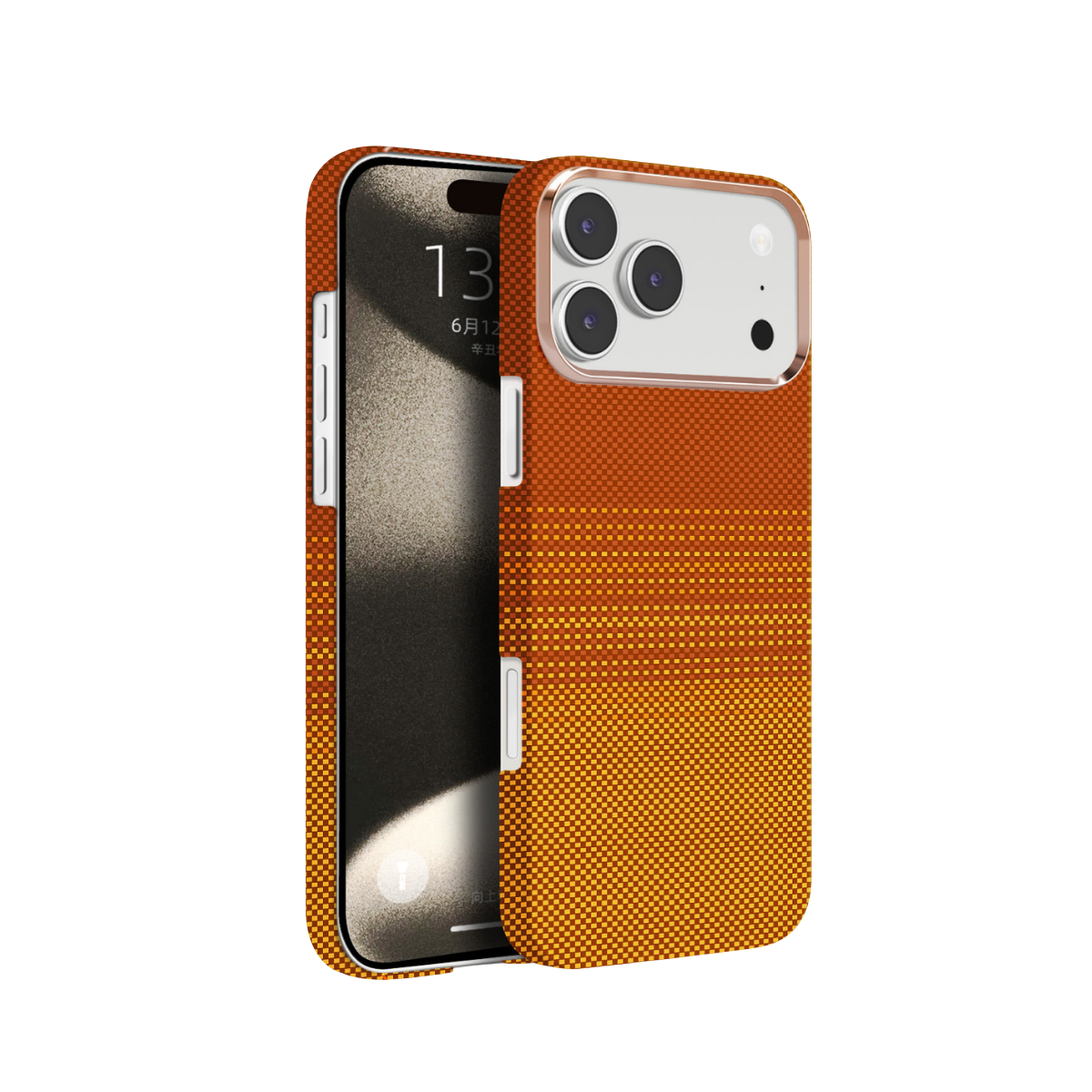 Knit iPhone 17 Kevlar Case Turuncu - Piili